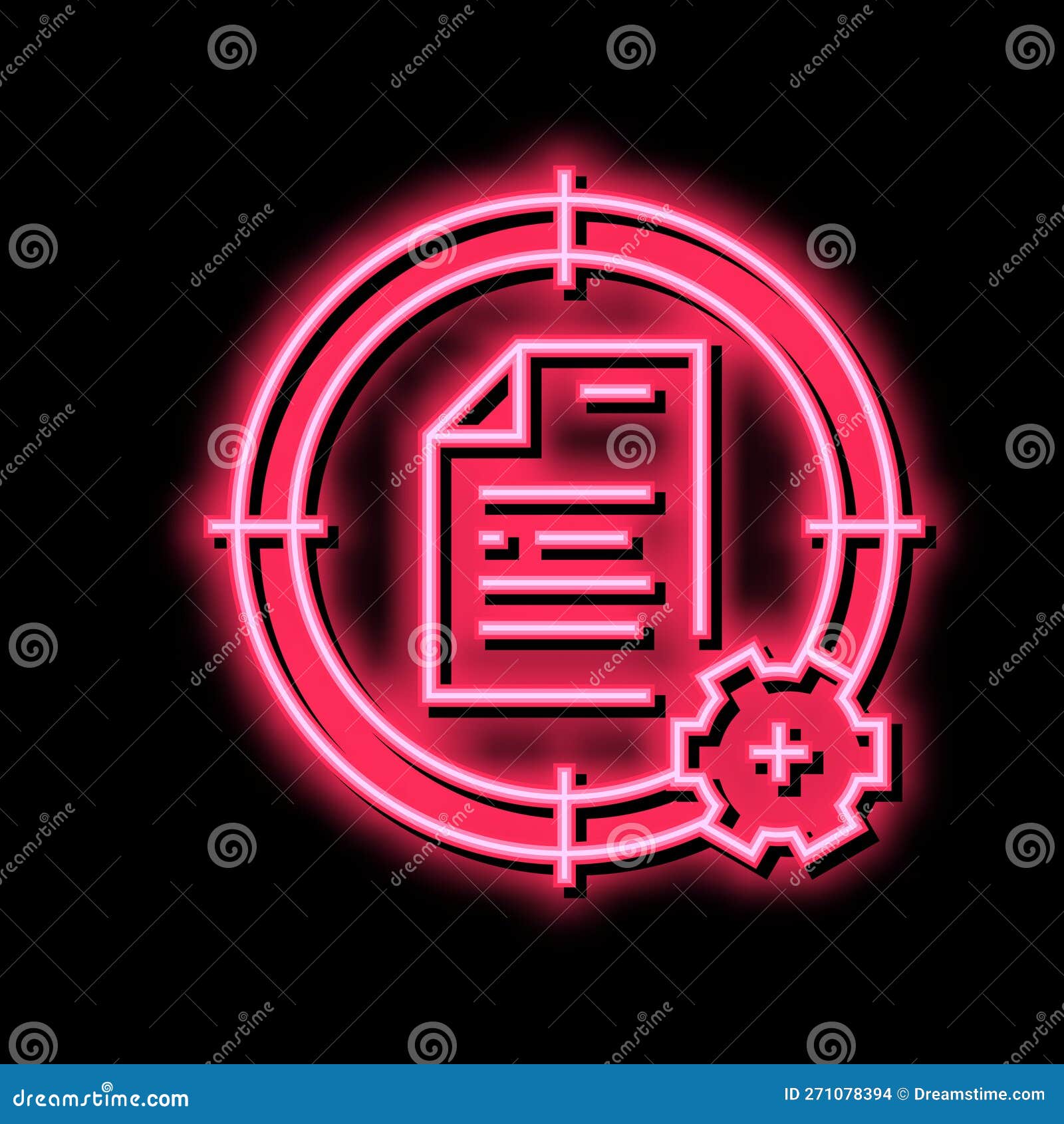Target System File Neon Glow Icon Illustration Stock Vector ...