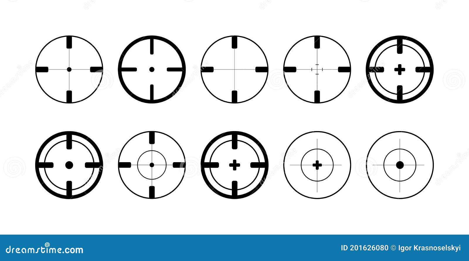 Target. Target Vector Icons, Isolated. Aim Collection. Target Symbols ...