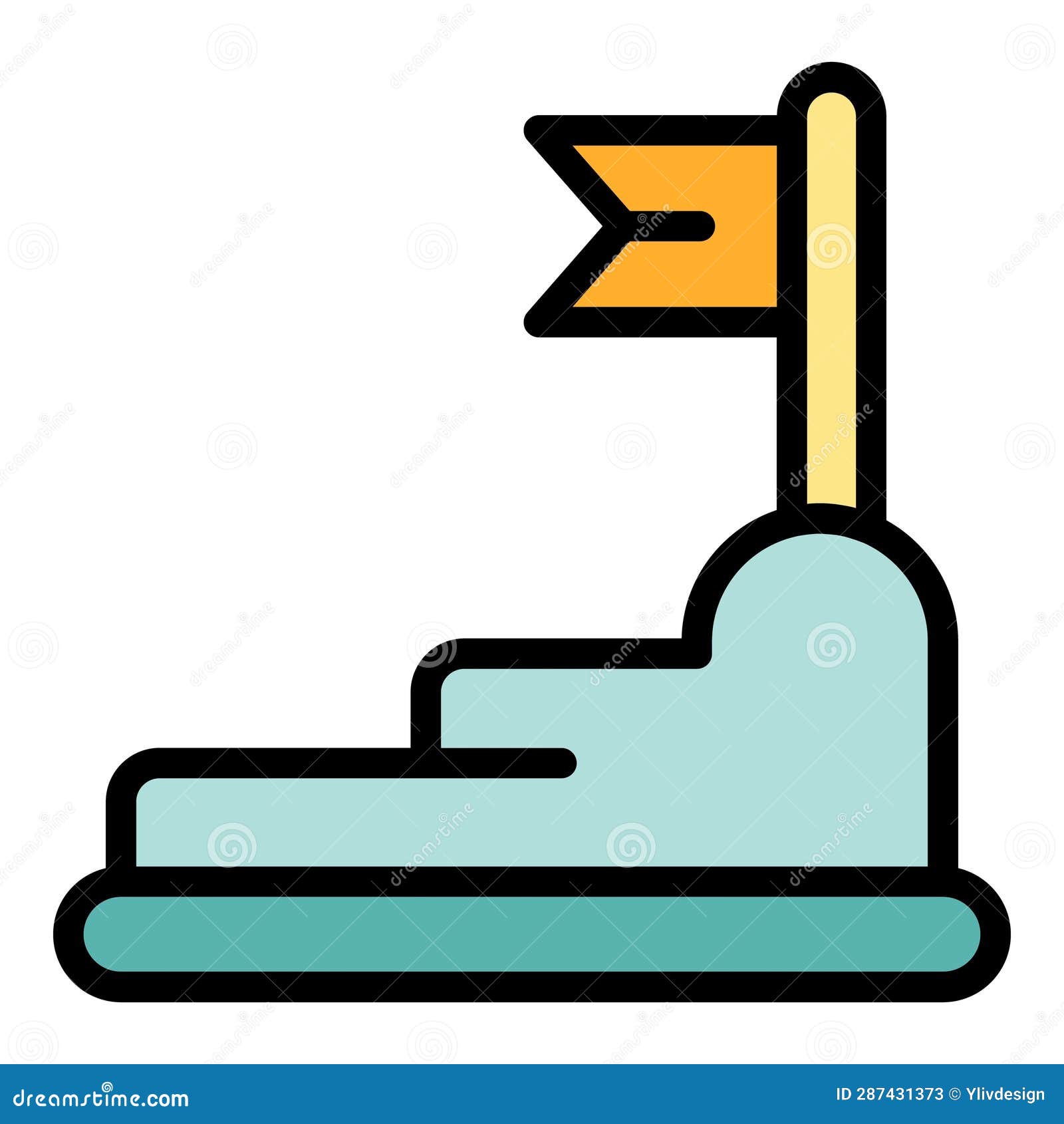 Target Task Flag Icon Vector Flat Stock Vector - Illustration of vector ...