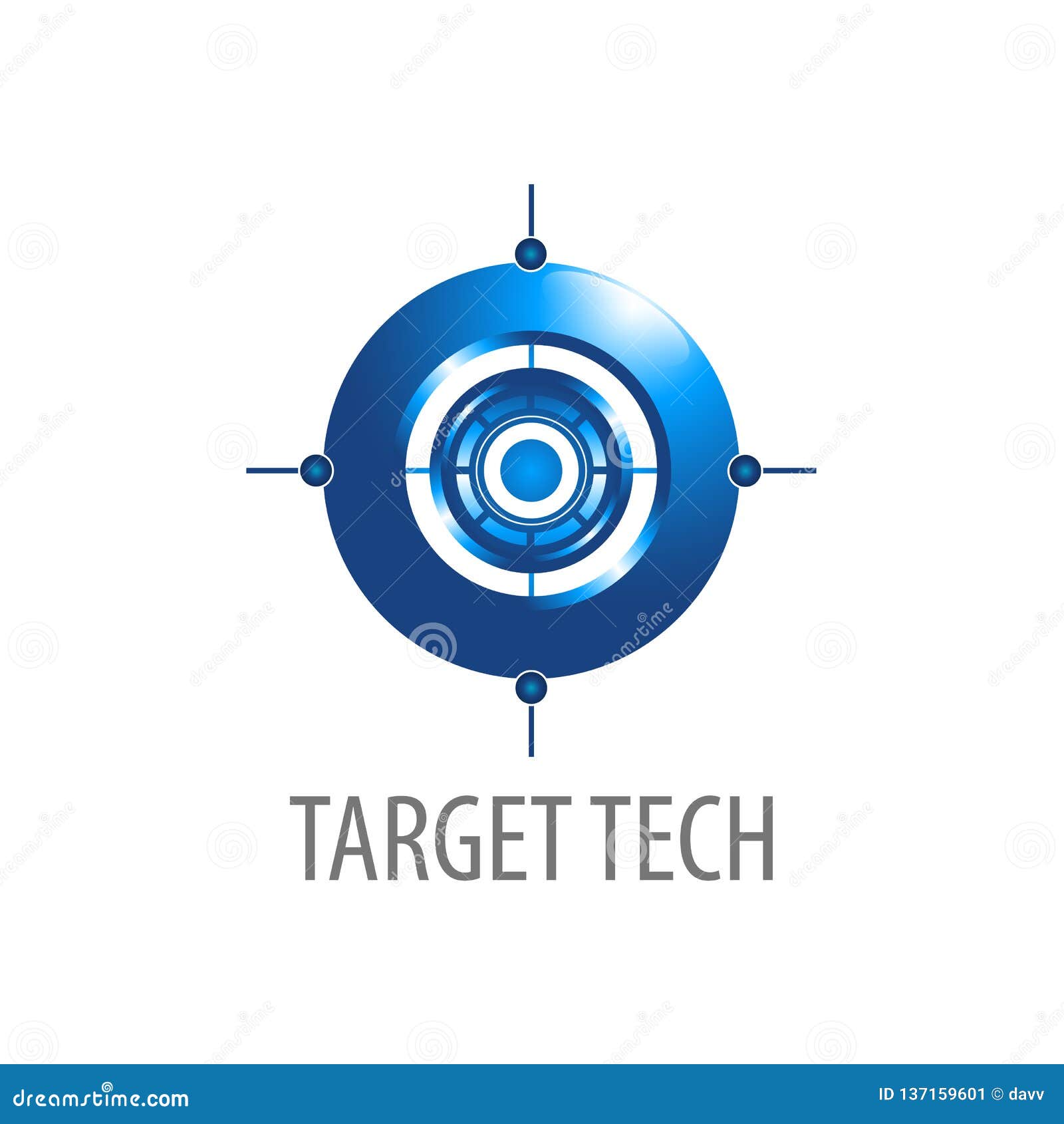 Target Technology 3d Logo Concept Design. Symbol Graphic Template ...