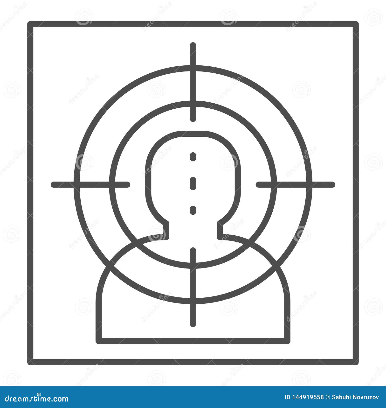 Target Thin Line Icon. Shooting Target Vector Illustration Isolated on ...