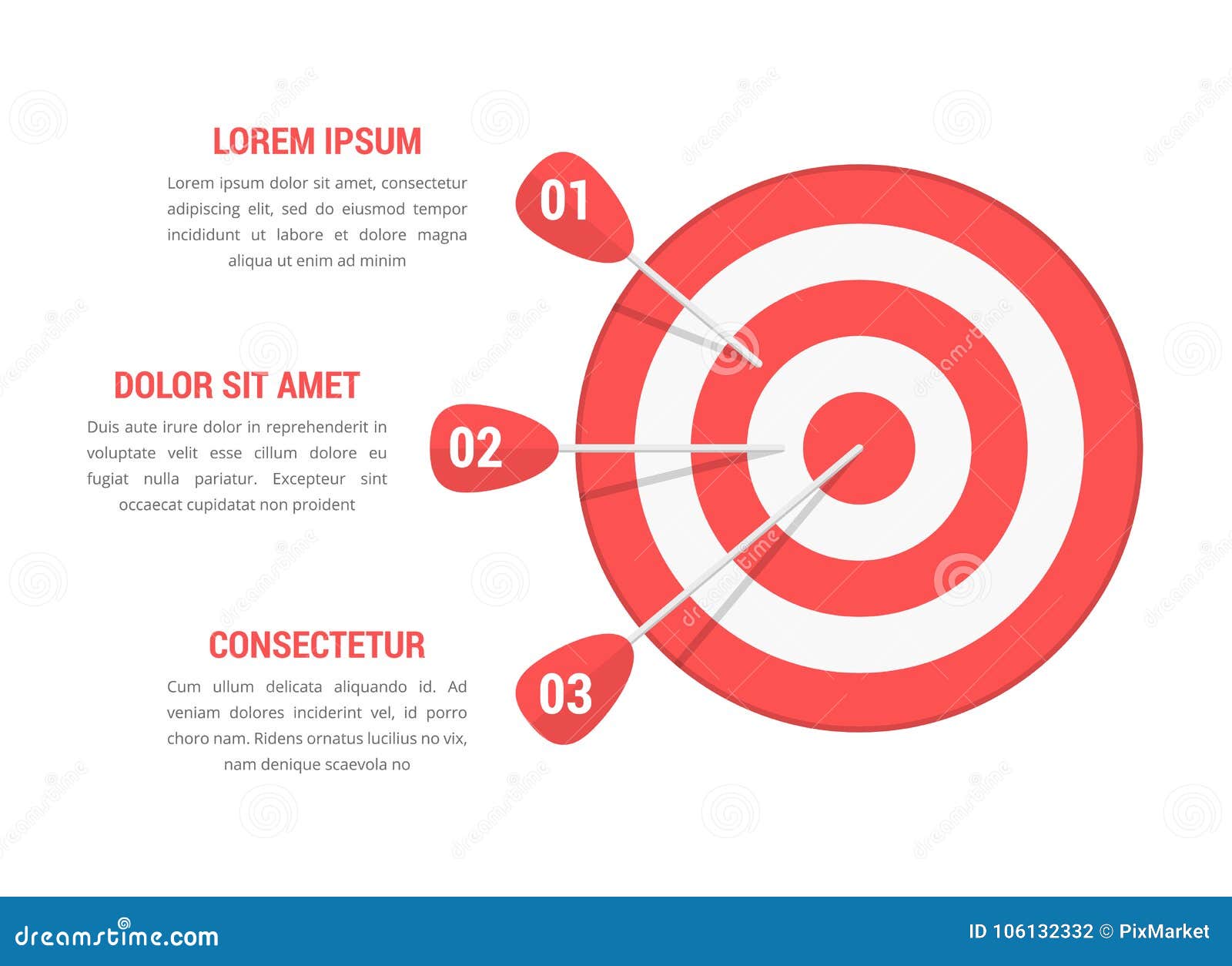 Target with Three Arrows stock vector. Illustration of diagram - 106132332