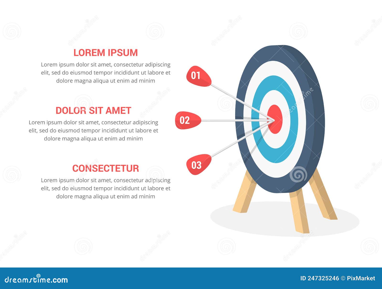 Target with Three Arrows stock vector. Illustration of achievement ...
