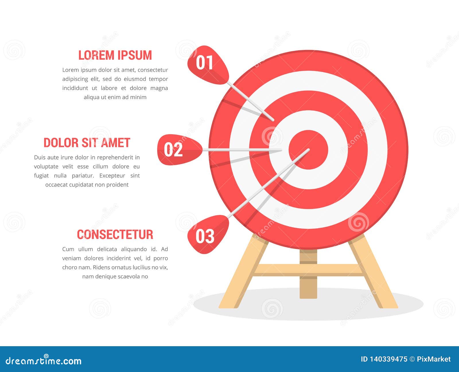 Target with Three Arrows stock vector. Illustration of achievement ...
