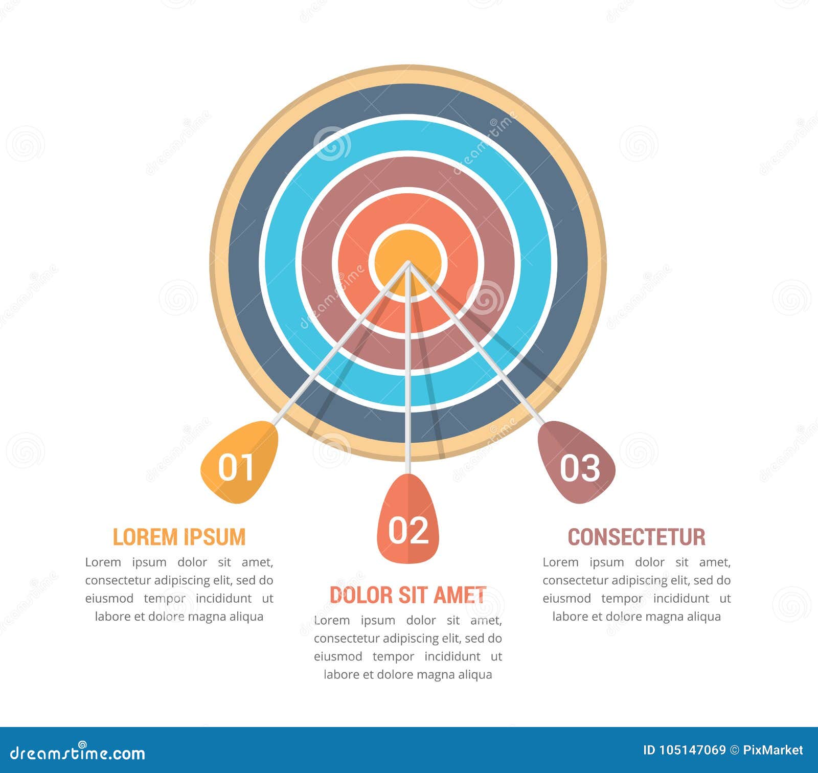Target with Three Arrows stock vector. Illustration of archery - 105147069