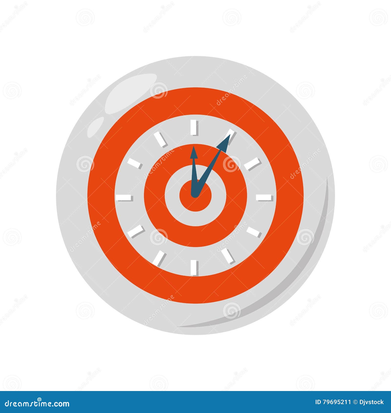 Target Time Clock Isolated Icon Stock Vector - Illustration of ...