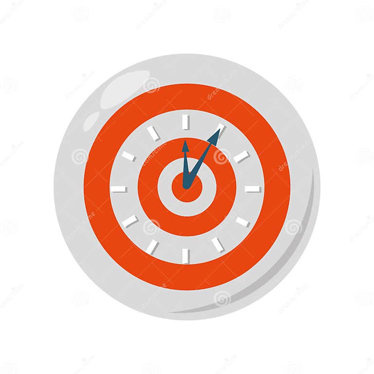 Target Time Clock Isolated Icon Stock Vector - Illustration of ...
