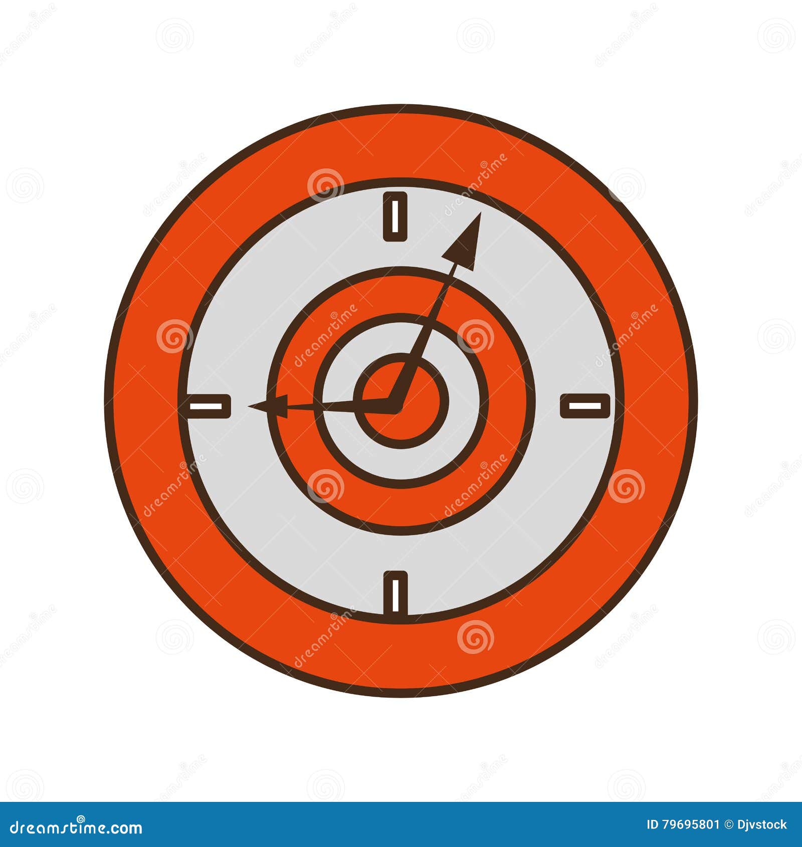Target Time Clock Isolated Icon Stock Vector - Illustration of vector ...