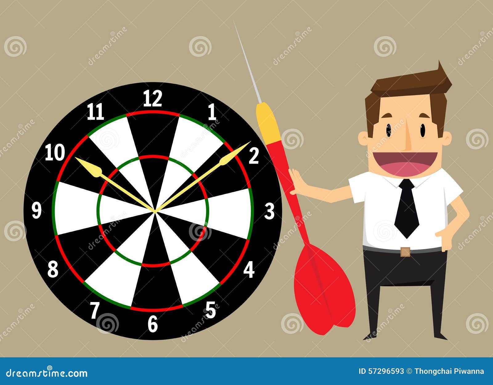 Target & Time stock vector. Illustration of businessman - 57296593