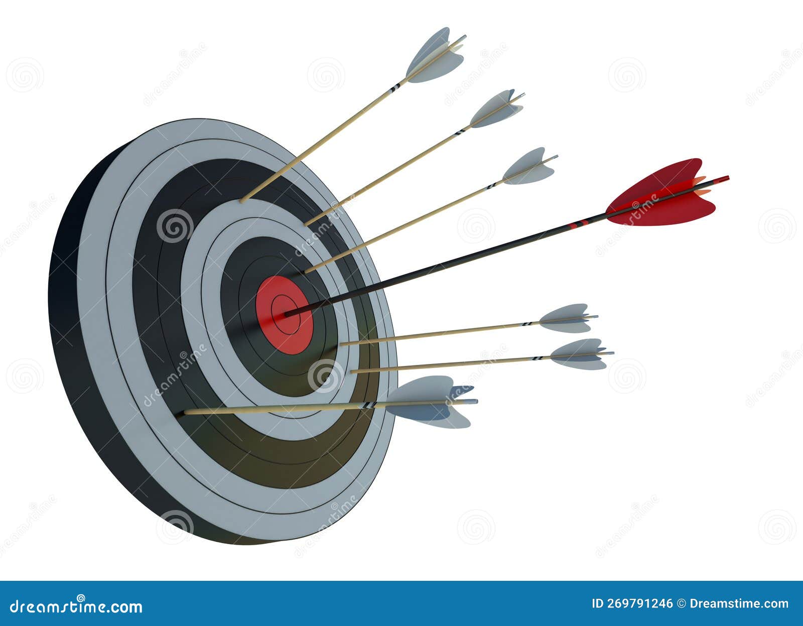 Target To Hit, Concept of Aim for Business Success. 3d Render Stock ...