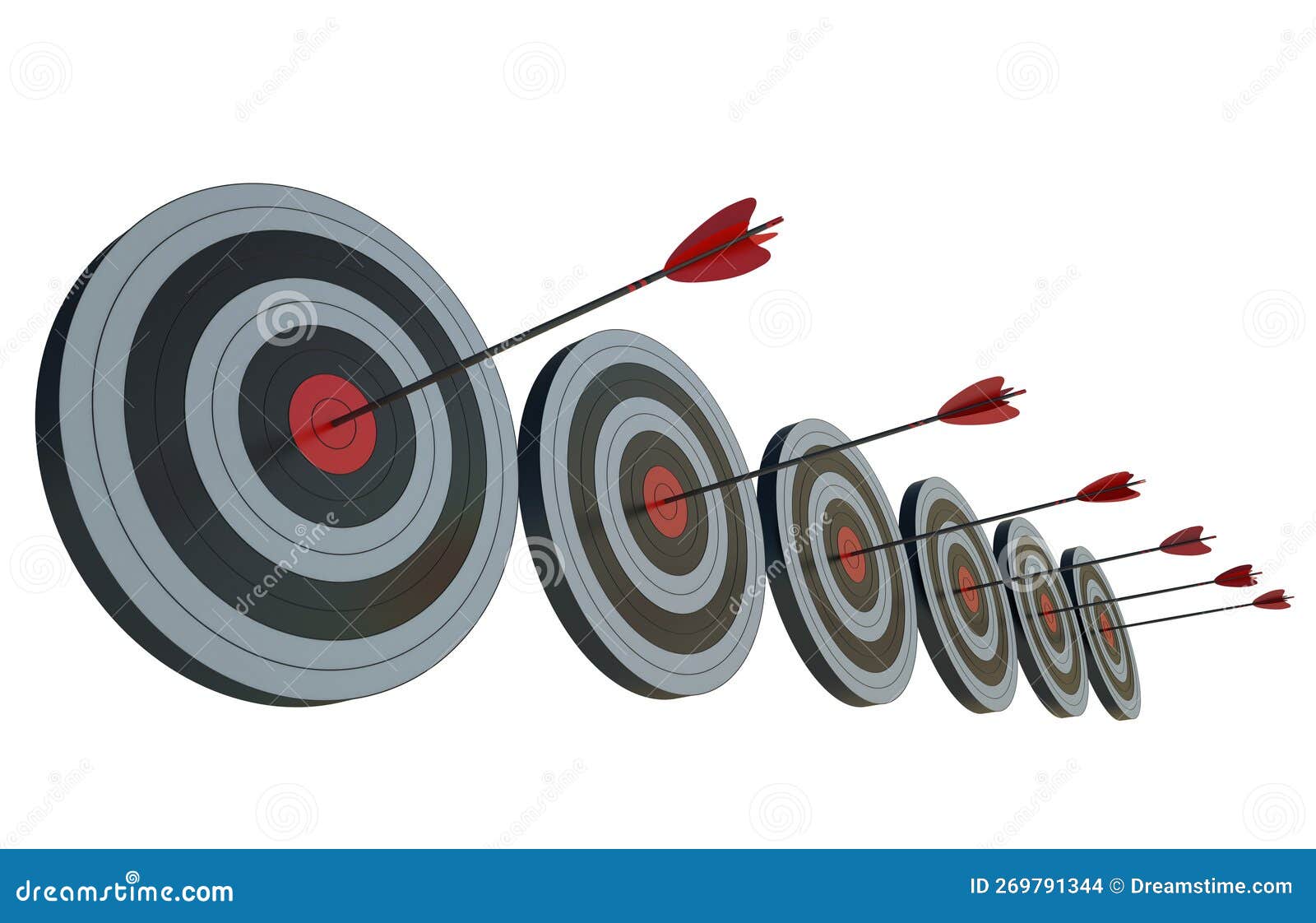 Target To Hit, Concept of Aim for Business Success. 3d Render Stock ...