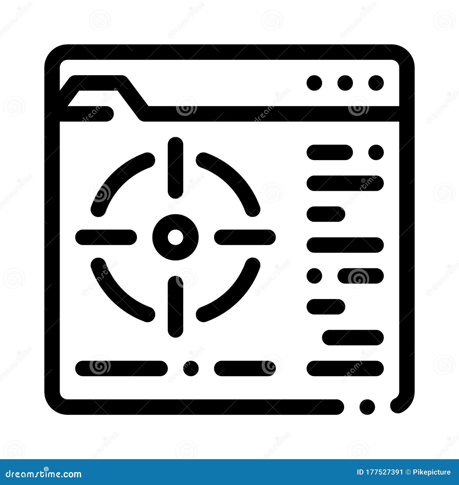 Target To Specific Folder Icon Vector Outline Illustration Stock Vector ...