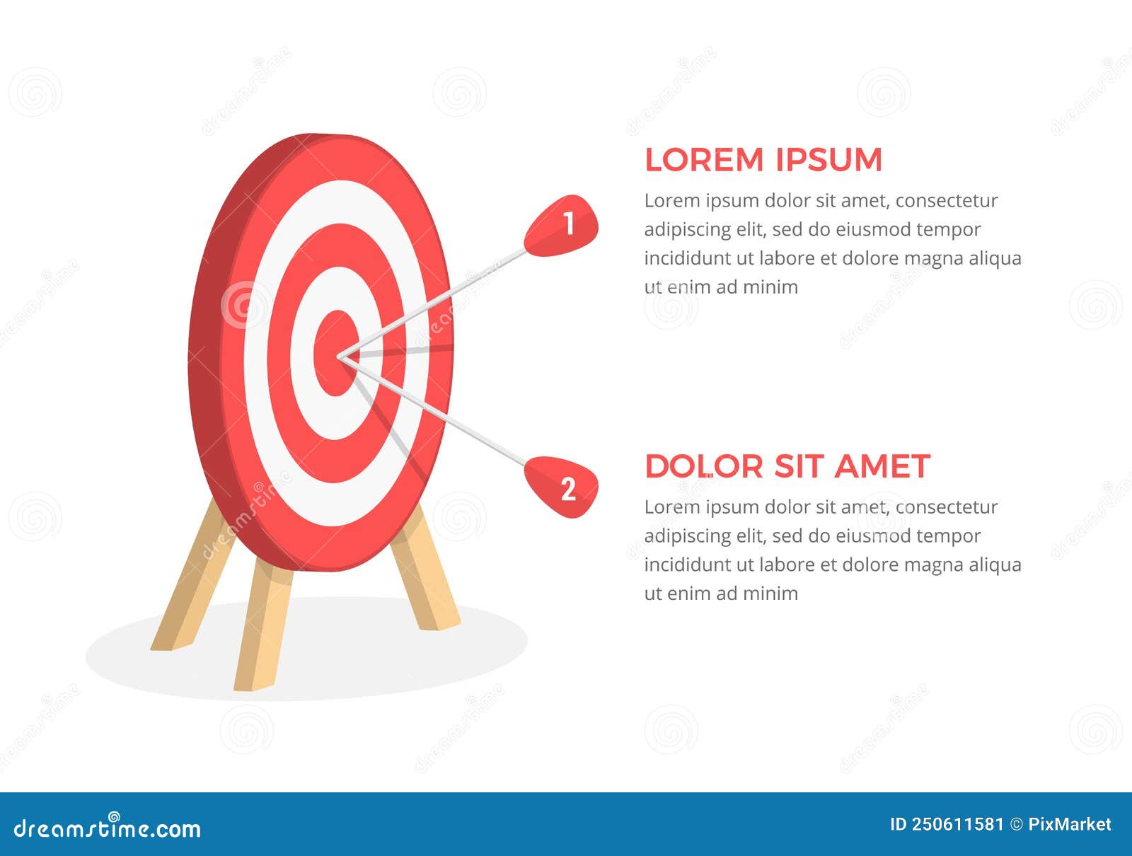 Target with Two Arrows stock vector. Illustration of presentation ...