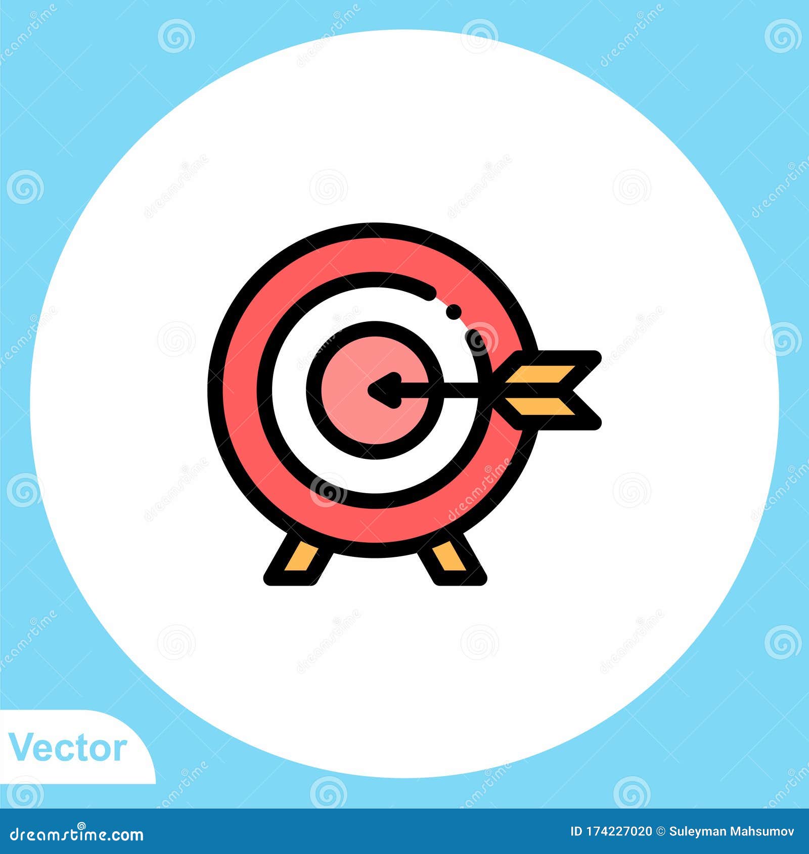 Target Vector Icon Sign Symbol Stock Illustration - Illustration of ...