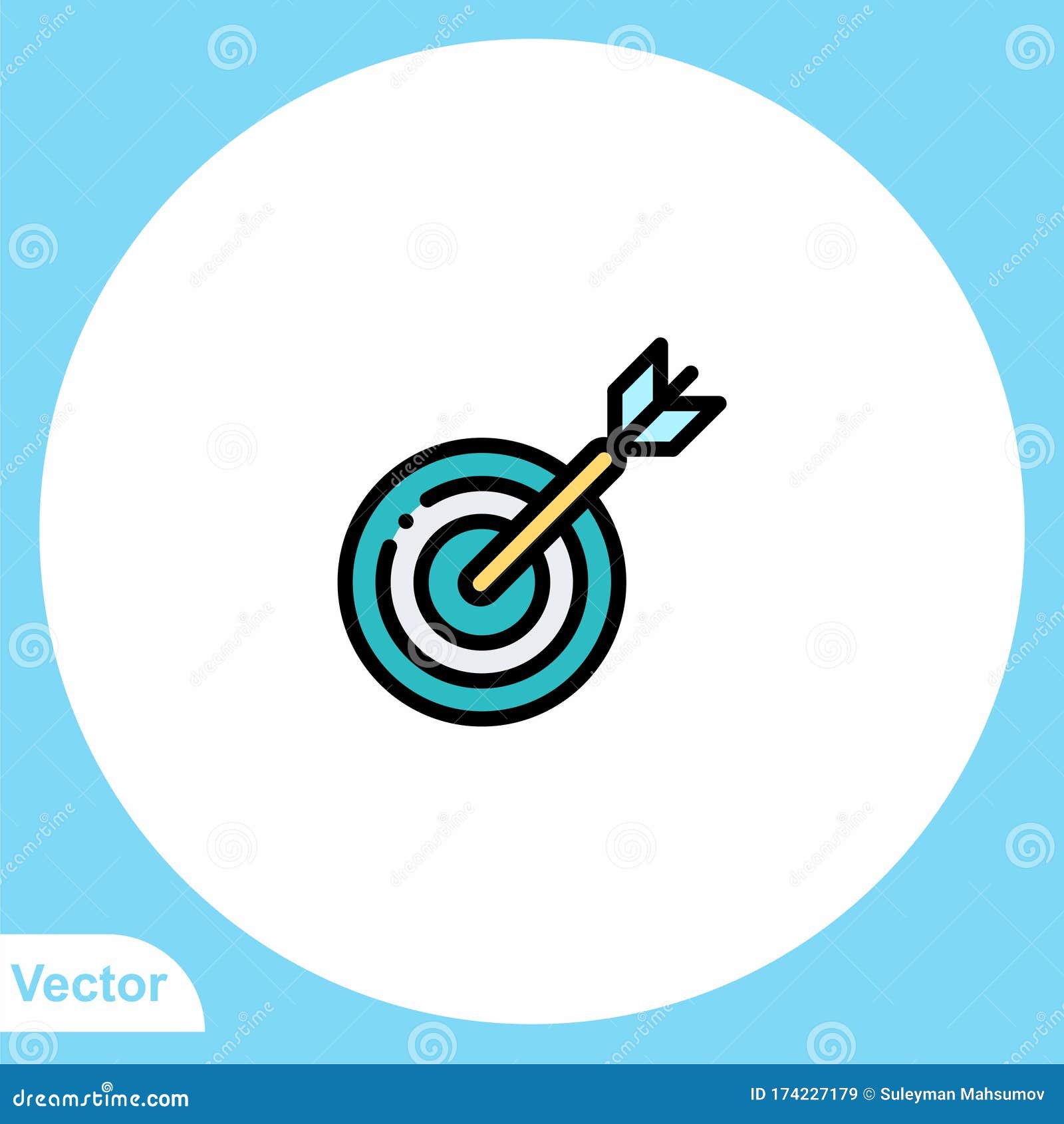 Target Vector Icon Sign Symbol Stock Illustration - Illustration of ...