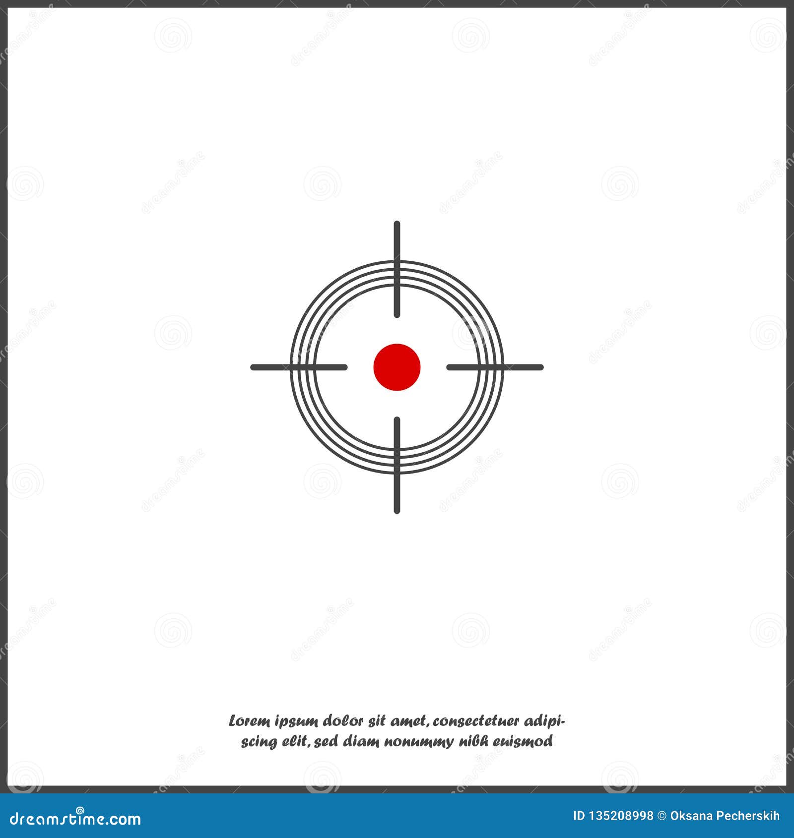 Target Vector Icon. Vector Symbol of the Target on White Isolated ...