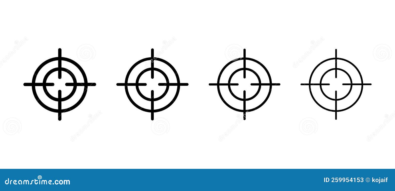 Target Vector Icons Set. Focus, Aim or Different Sniper Symbol Stock ...