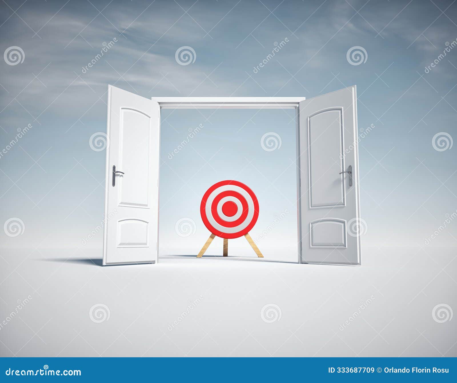 Target Visible through an Open Door, Direct Aim Stock Illustration ...