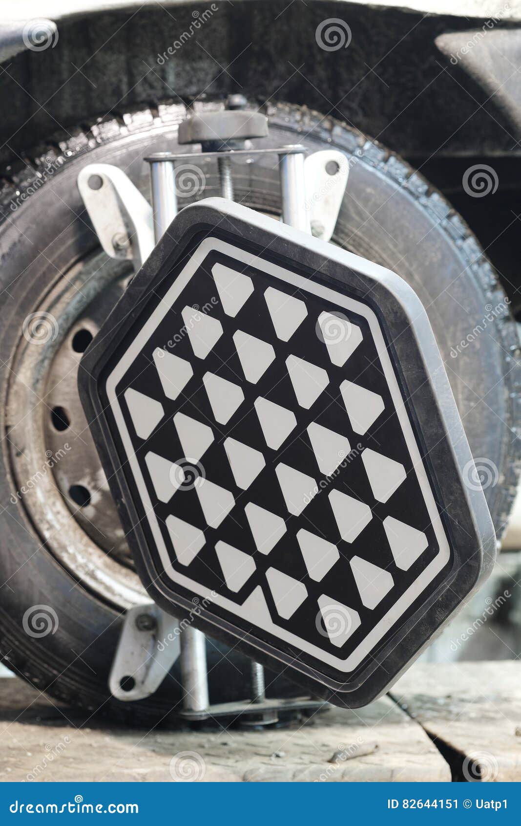 Target of Wheel Alignment Equipment on a Car`s Wheel Stock Image ...