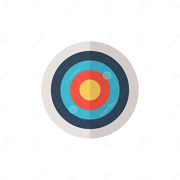 Target on White Background in Flat Style, Vector Stock Illustration ...