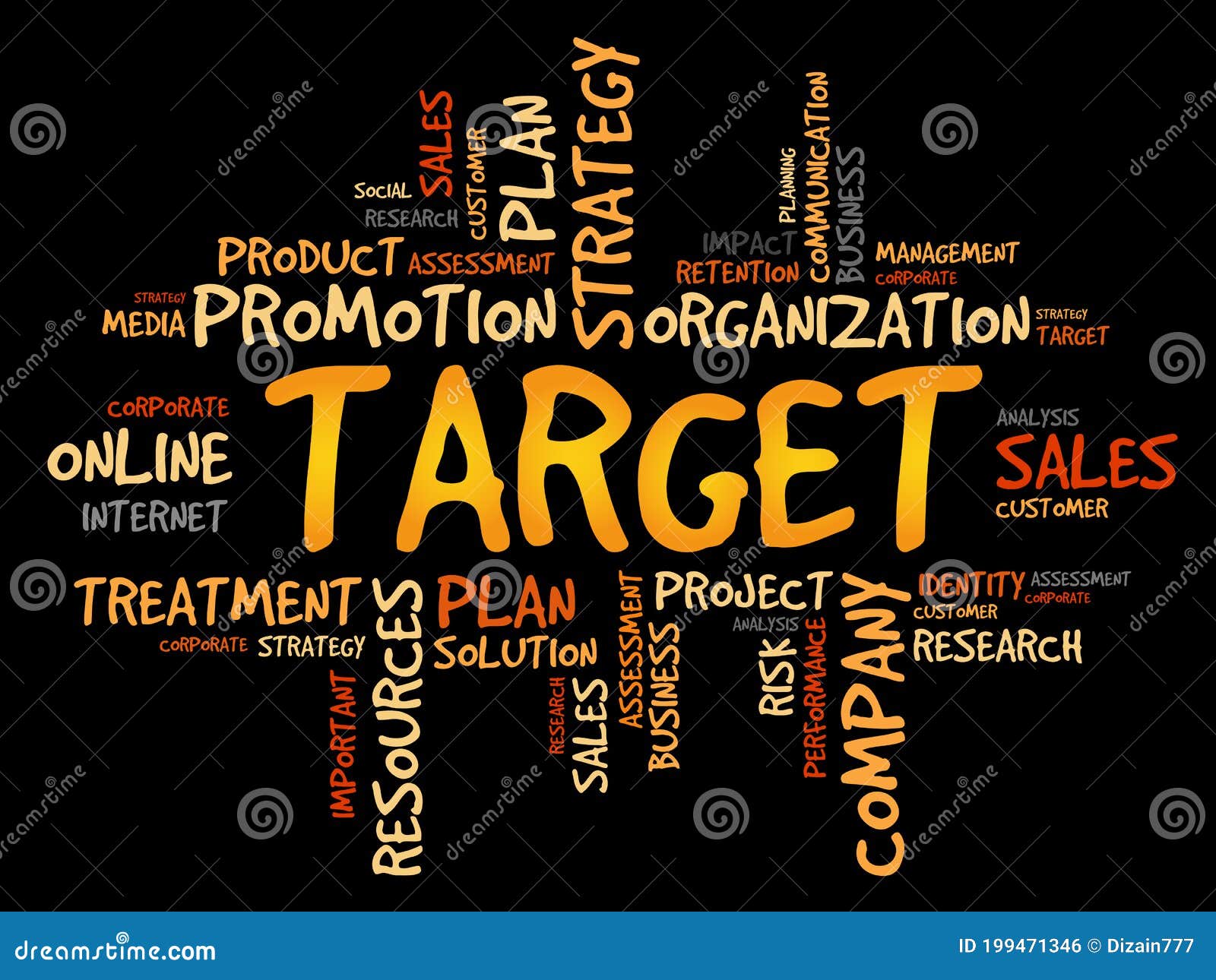 TARGET word cloud stock illustration. Illustration of concept - 199471346