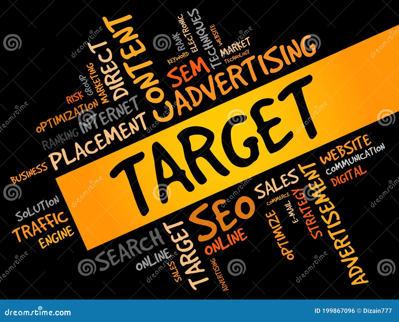 TARGET word cloud stock illustration. Illustration of advice - 199867096