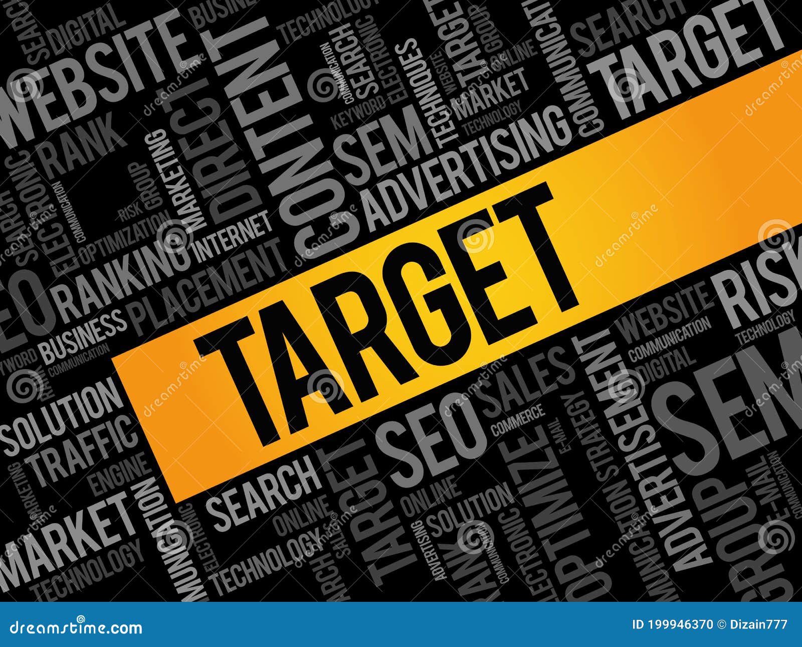 TARGET word cloud stock illustration. Illustration of perfection ...