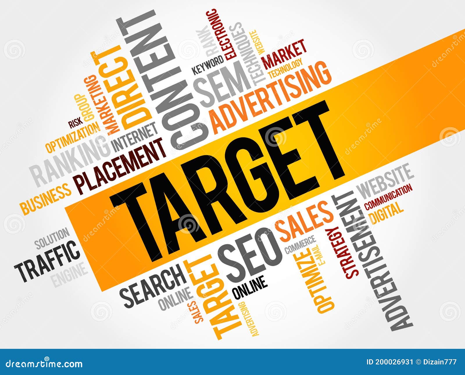 TARGET word cloud stock illustration. Illustration of concept - 200026931