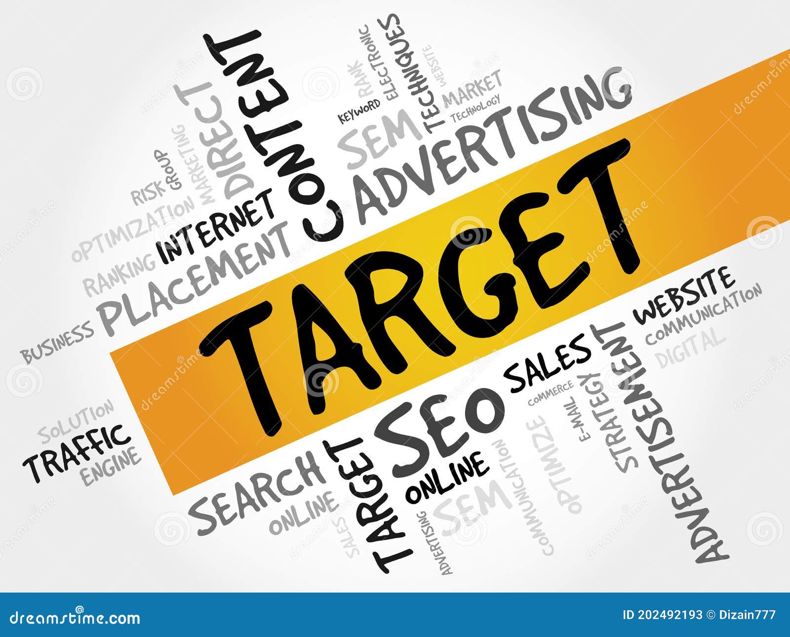 TARGET word cloud stock illustration. Illustration of message - 202492193