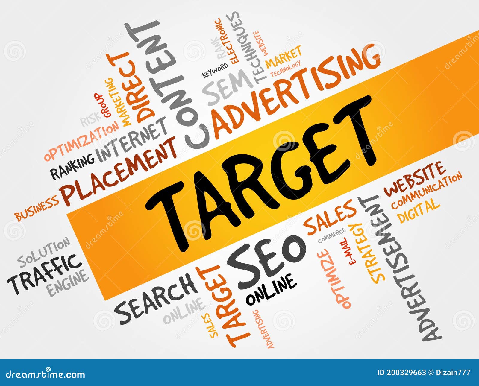 TARGET word cloud stock illustration. Illustration of cloud - 200329663
