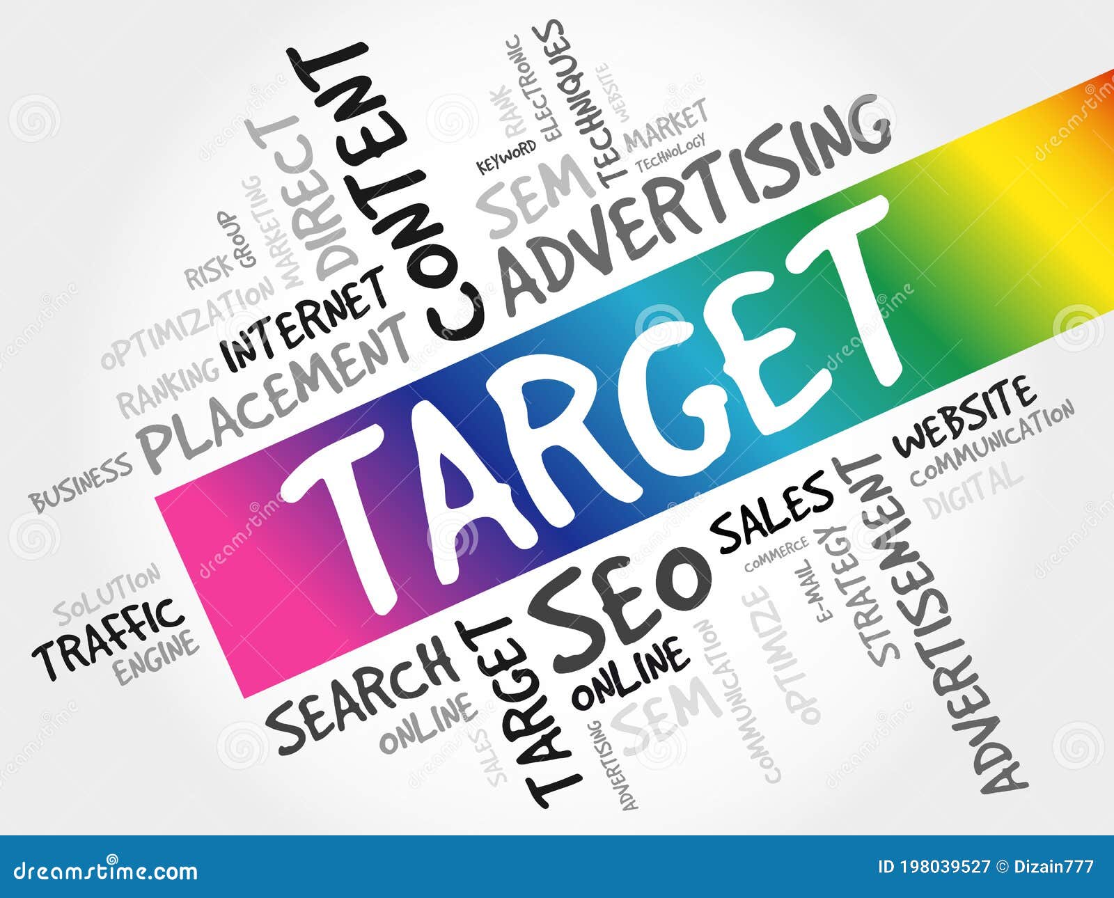 TARGET word cloud concept stock illustration. Illustration of business ...