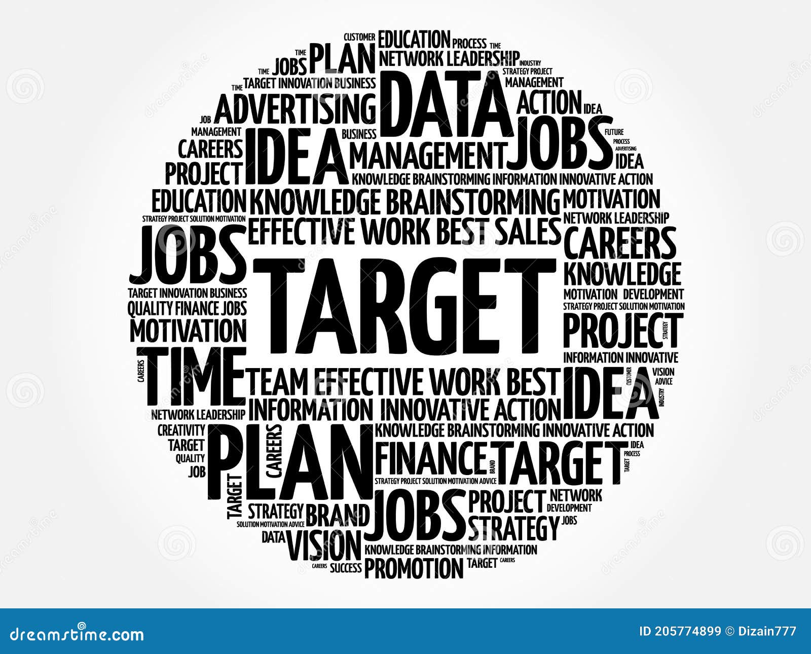Target word cloud stock illustration. Illustration of message - 205774899