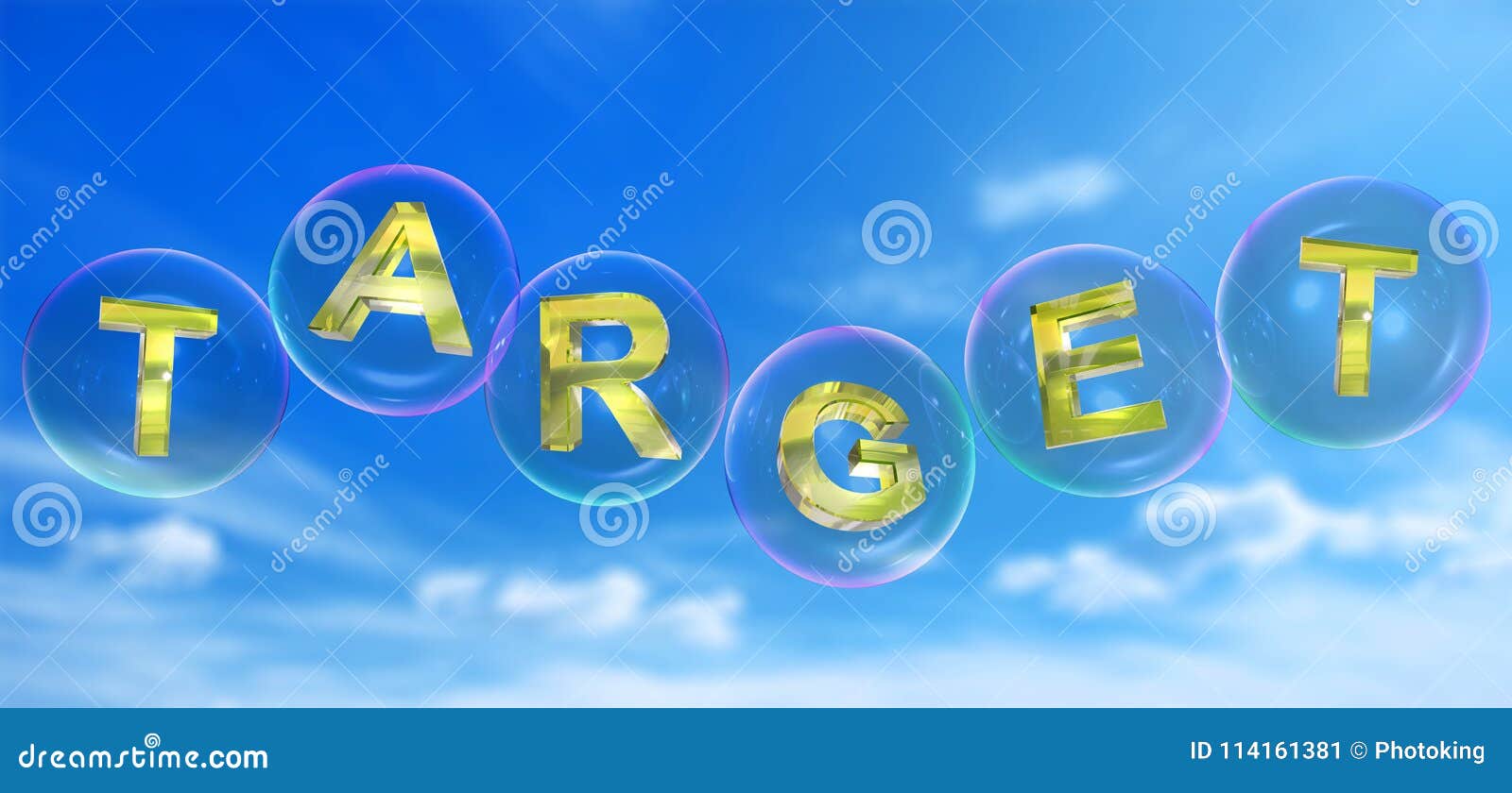The target word in bubble stock illustration. Illustration of ...
