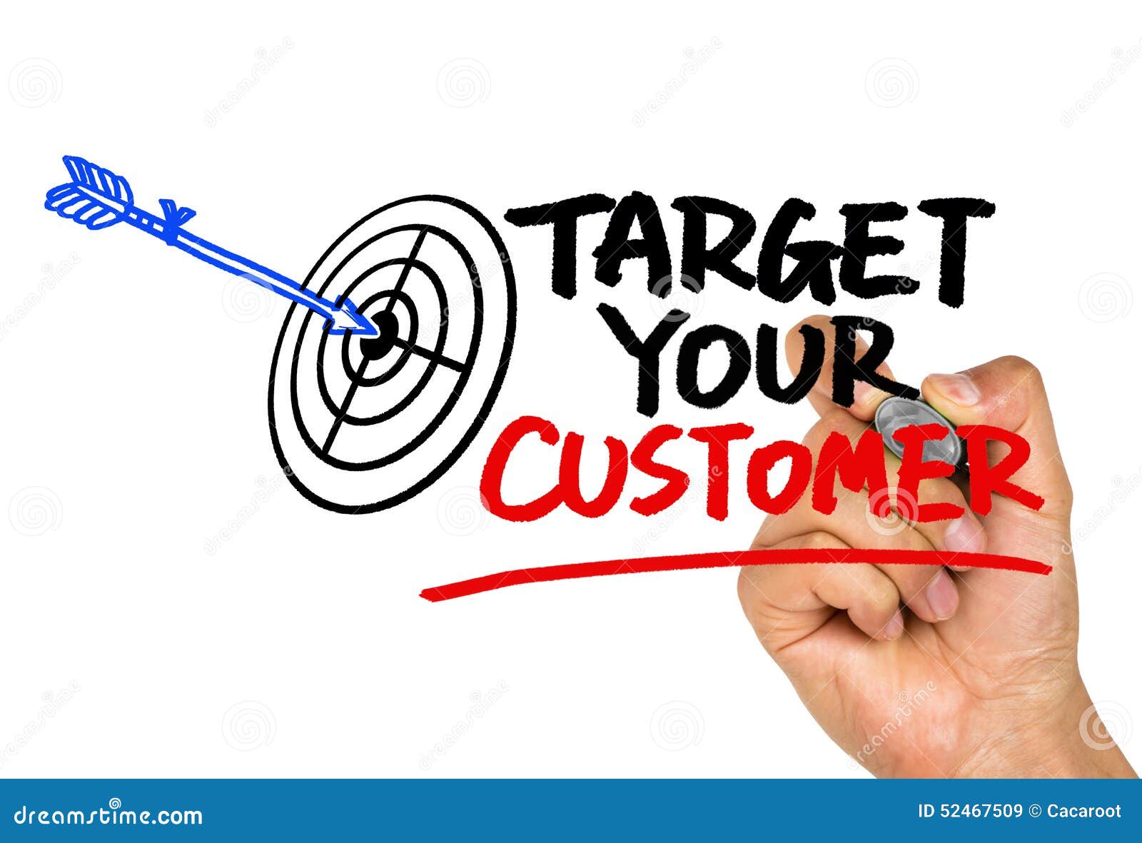Target Your Customer Hand Drawing On Whiteboard Stock Photo - Image ...