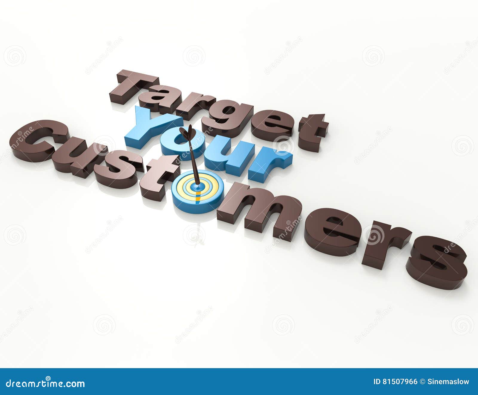 Target Your Customers stock illustration. Illustration of blue - 81507966