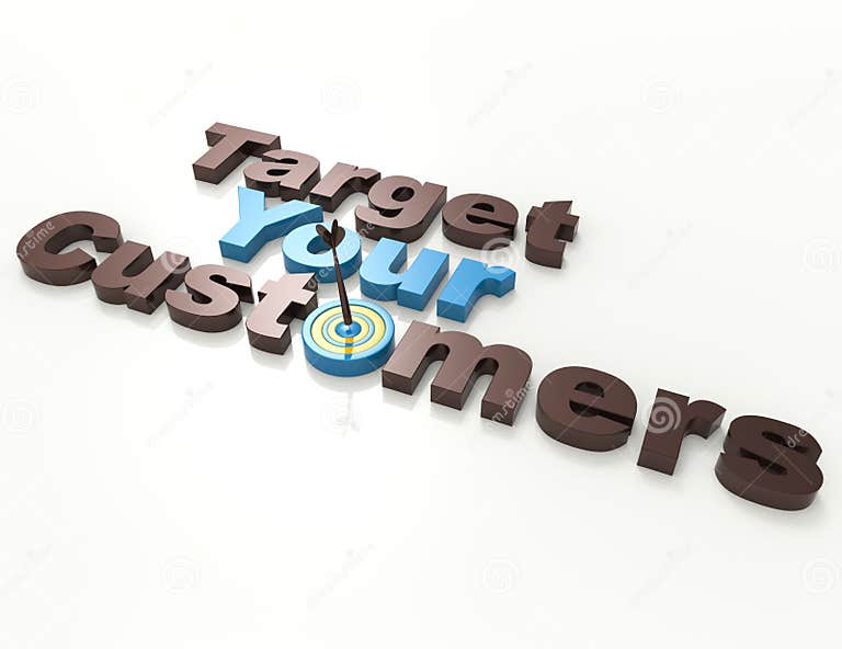 Target Your Customers stock illustration. Illustration of blue - 81507966