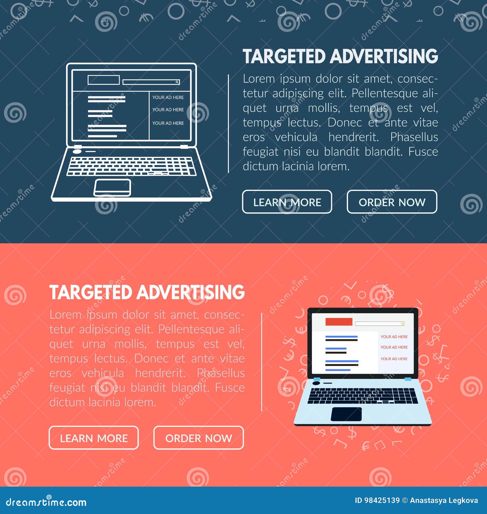 Targeted Advertisement Banner Template for Websites in Vecto Stock ...