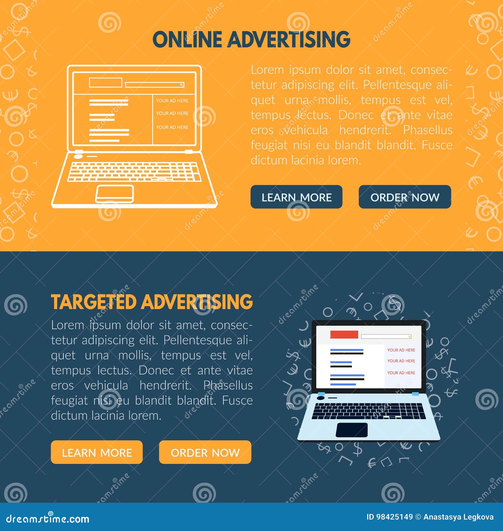 Targeted Advertisement Banner Template for Websites in Vecto Stock ...