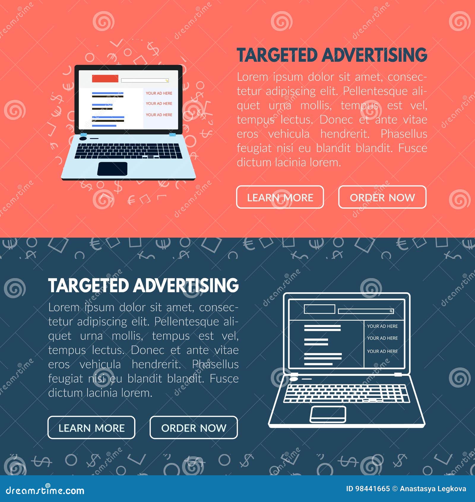 Targeted Advertisement Banner Template for Websites in Vecto Stock ...