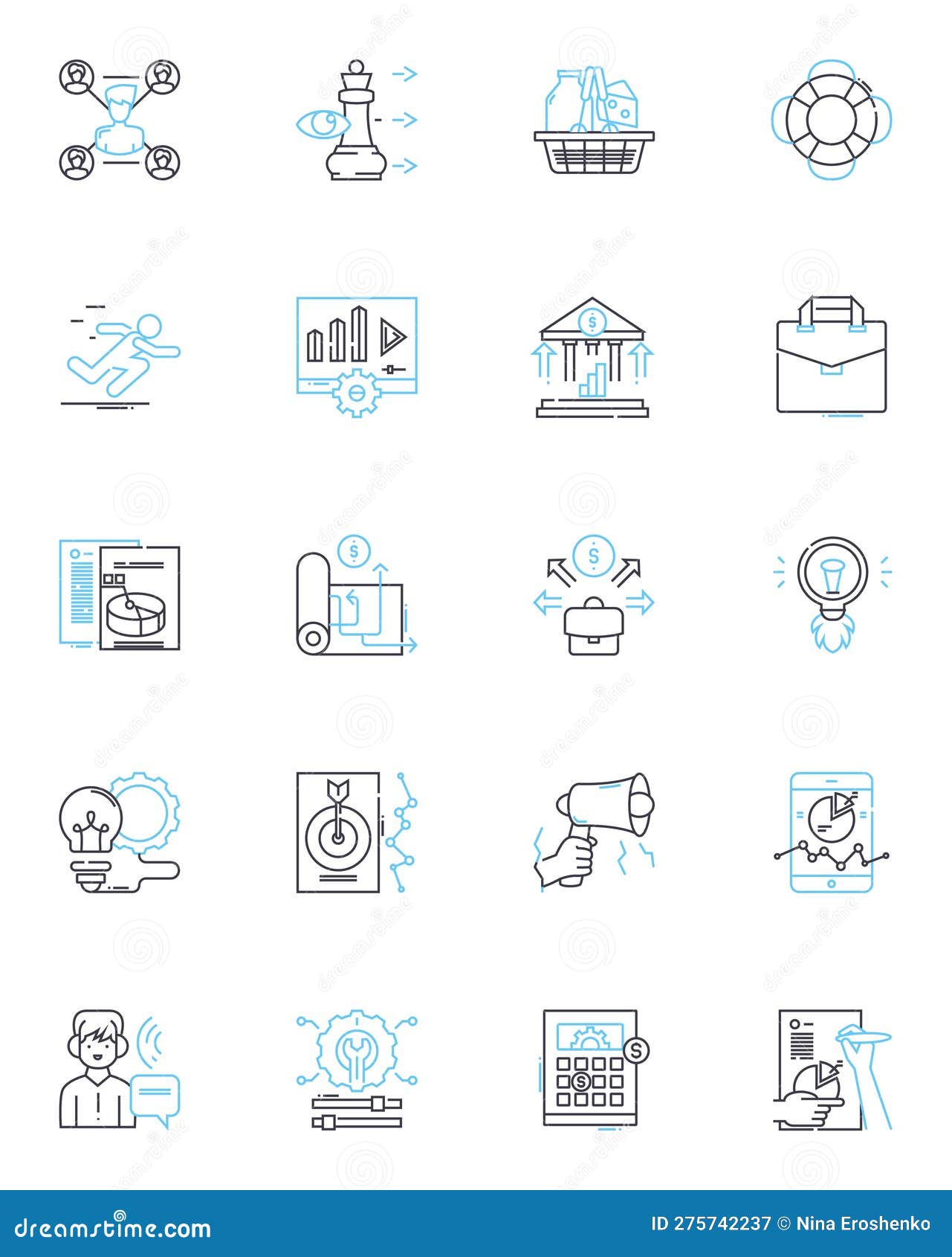 Targeted Advertising Linear Icons Set. Personalized, Precision ...