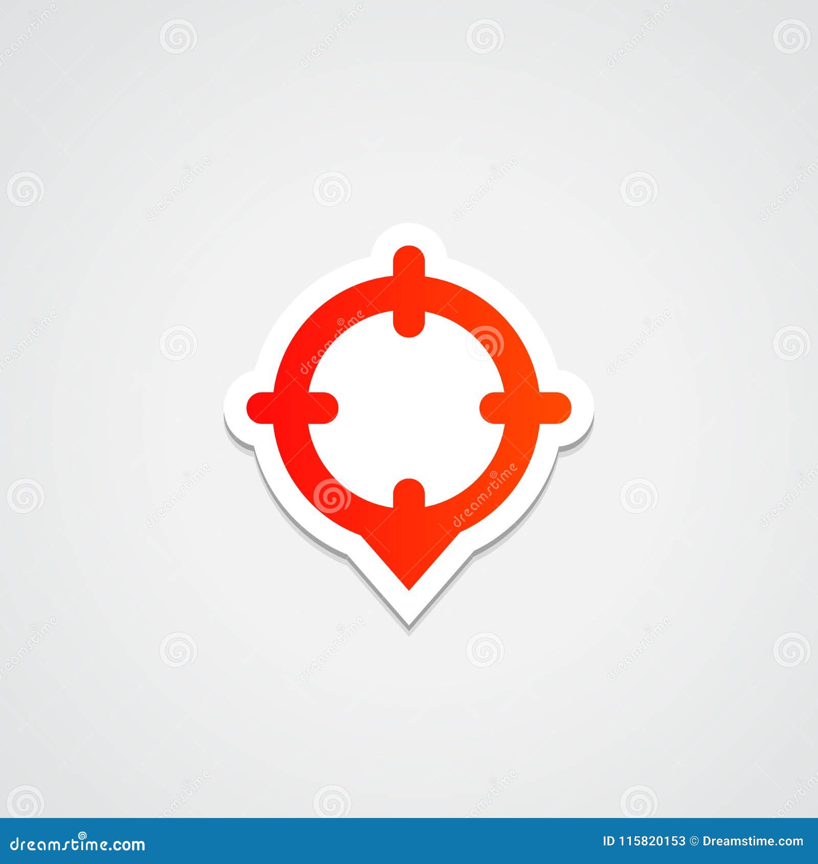 Targeted Area Sticker stock illustration. Illustration of icon - 115820153