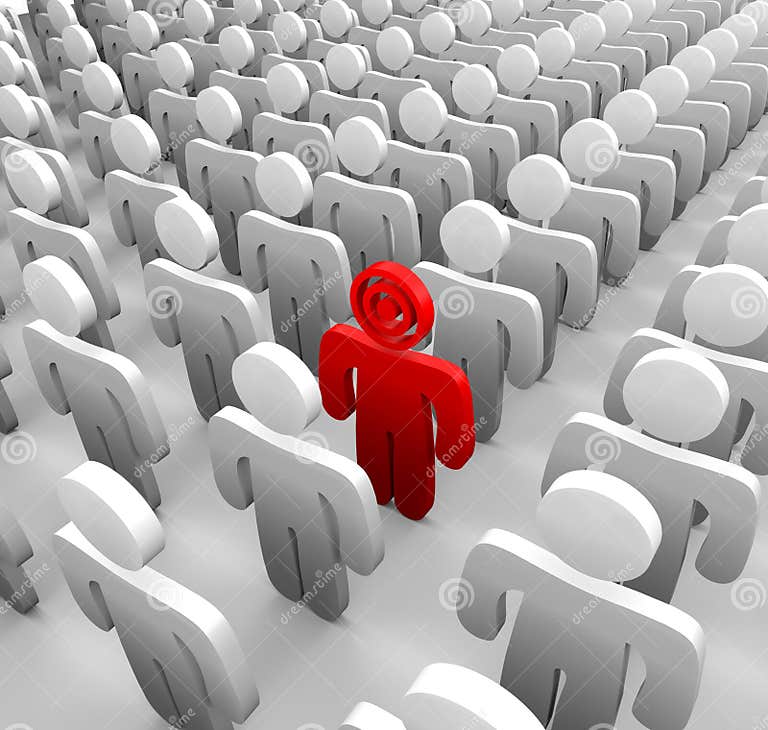 Targeted Customer in a Group Stock Illustration - Illustration of ...