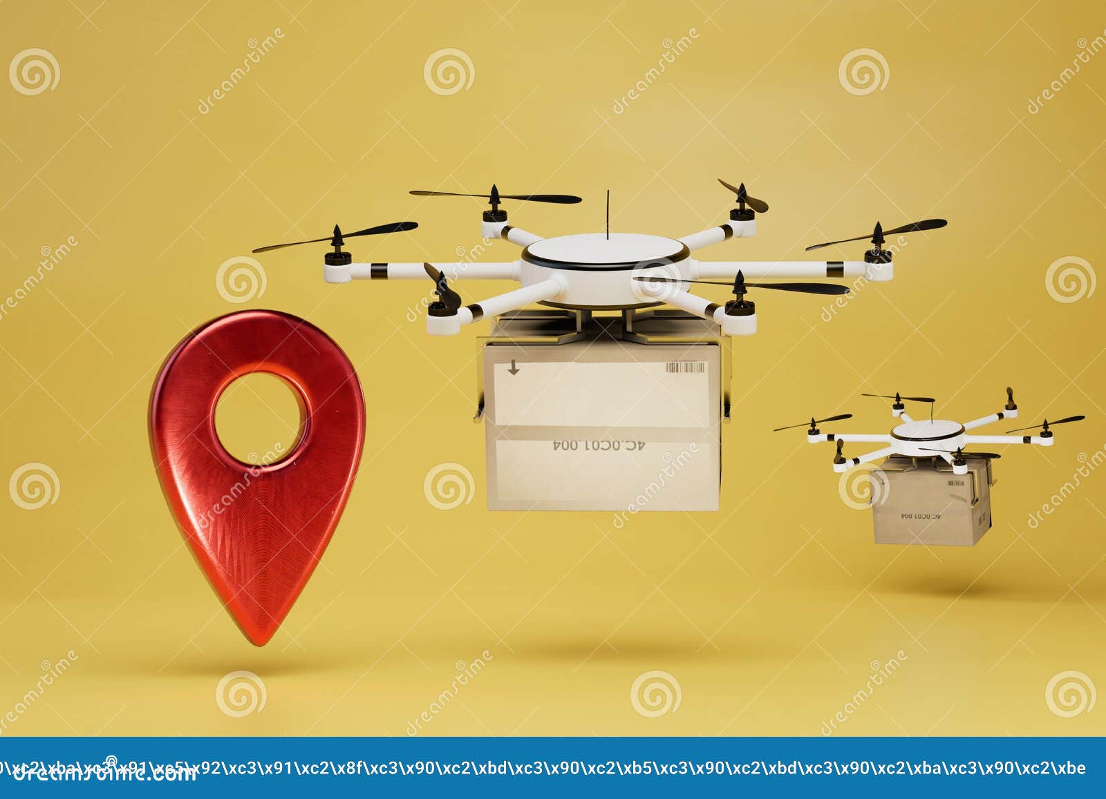 Targeted Delivery Of Parcels By Drones. Drones With Parcels And The ...