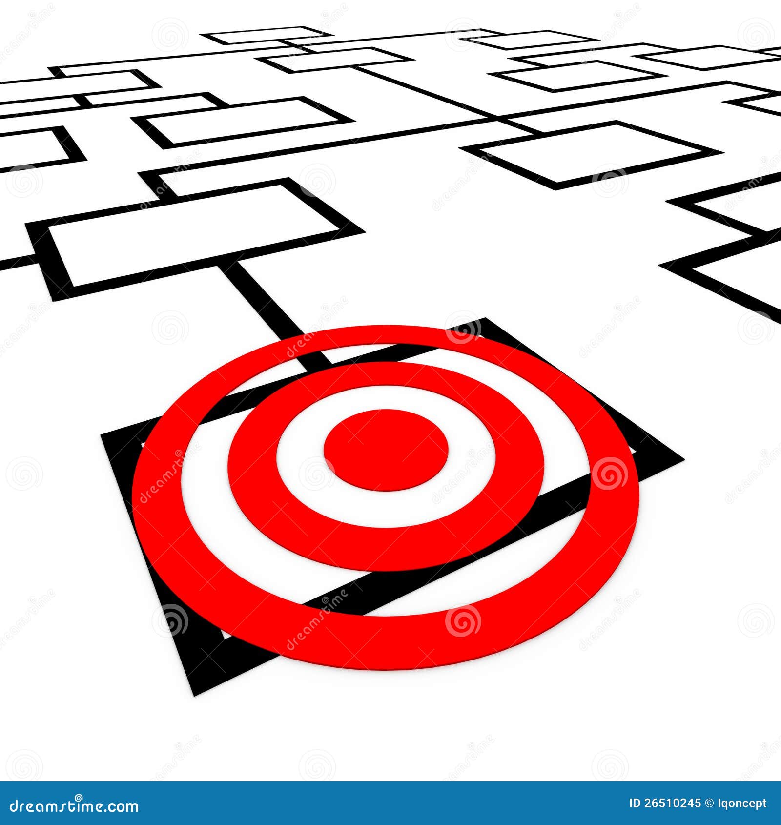 Targeted Position Organization Org Chart Bulls-Eye Stock Illustration ...