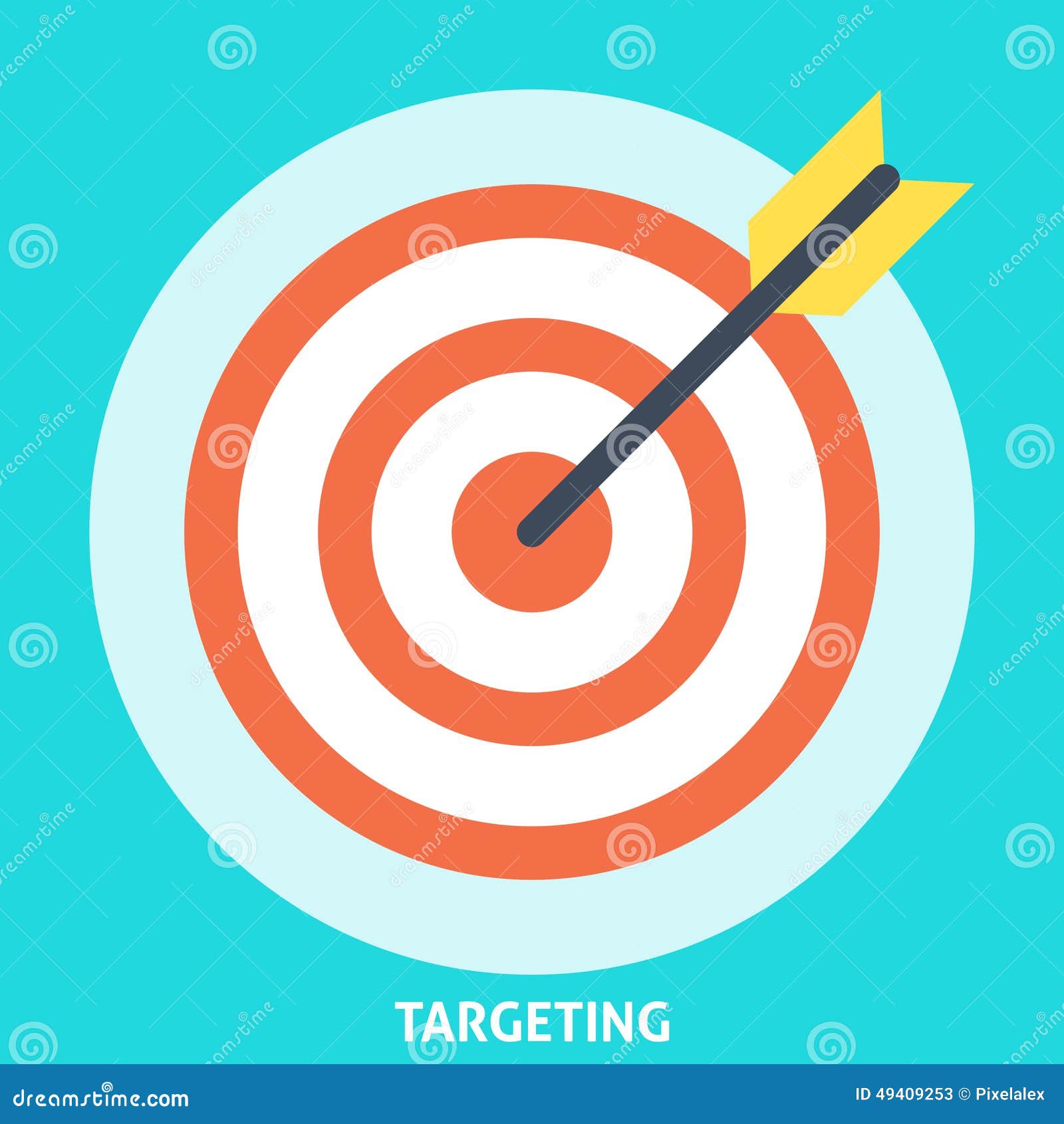 Targeting Icon Flat stock vector. Illustration of arrow - 49409253