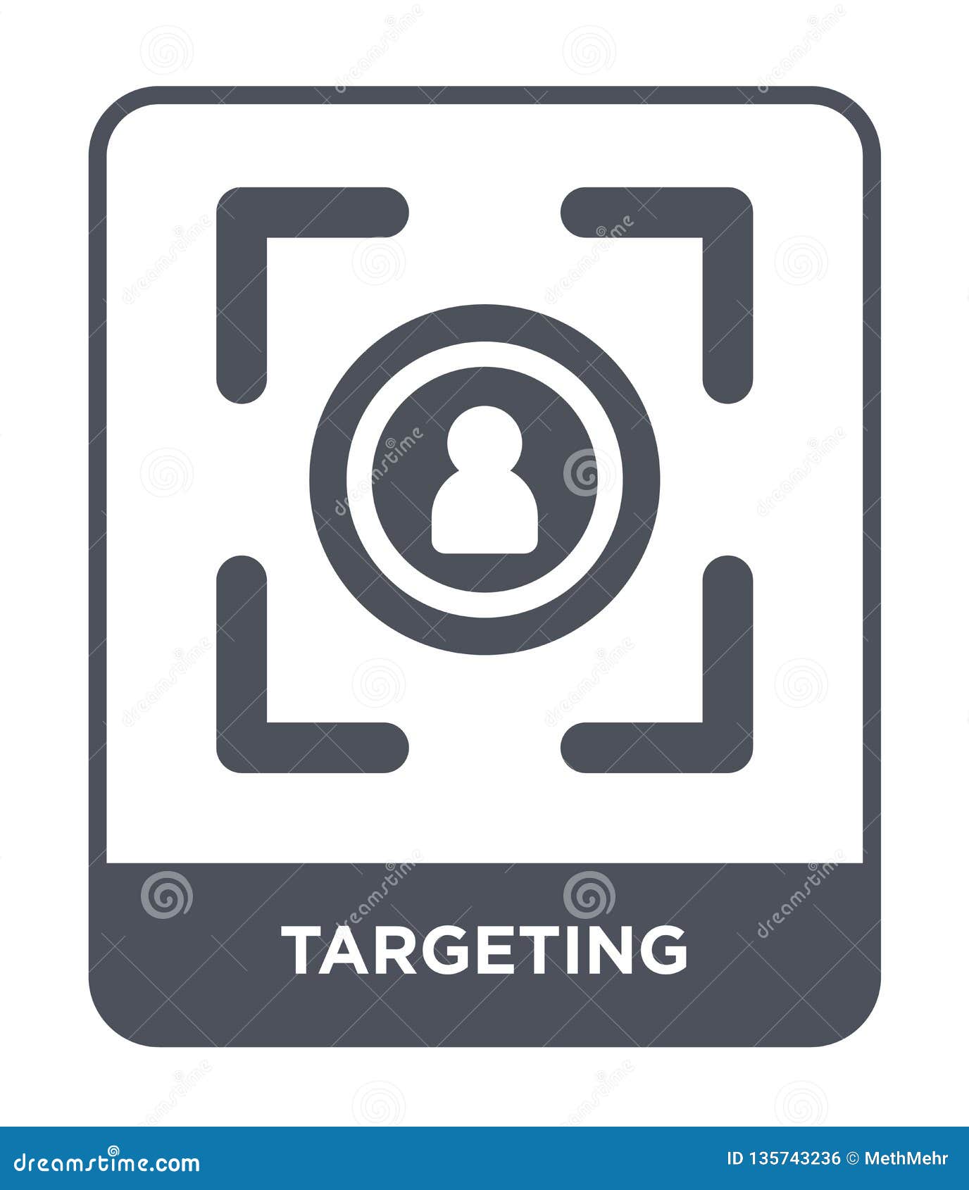 Targeting Icon in Trendy Design Style. Targeting Icon Isolated on White ...