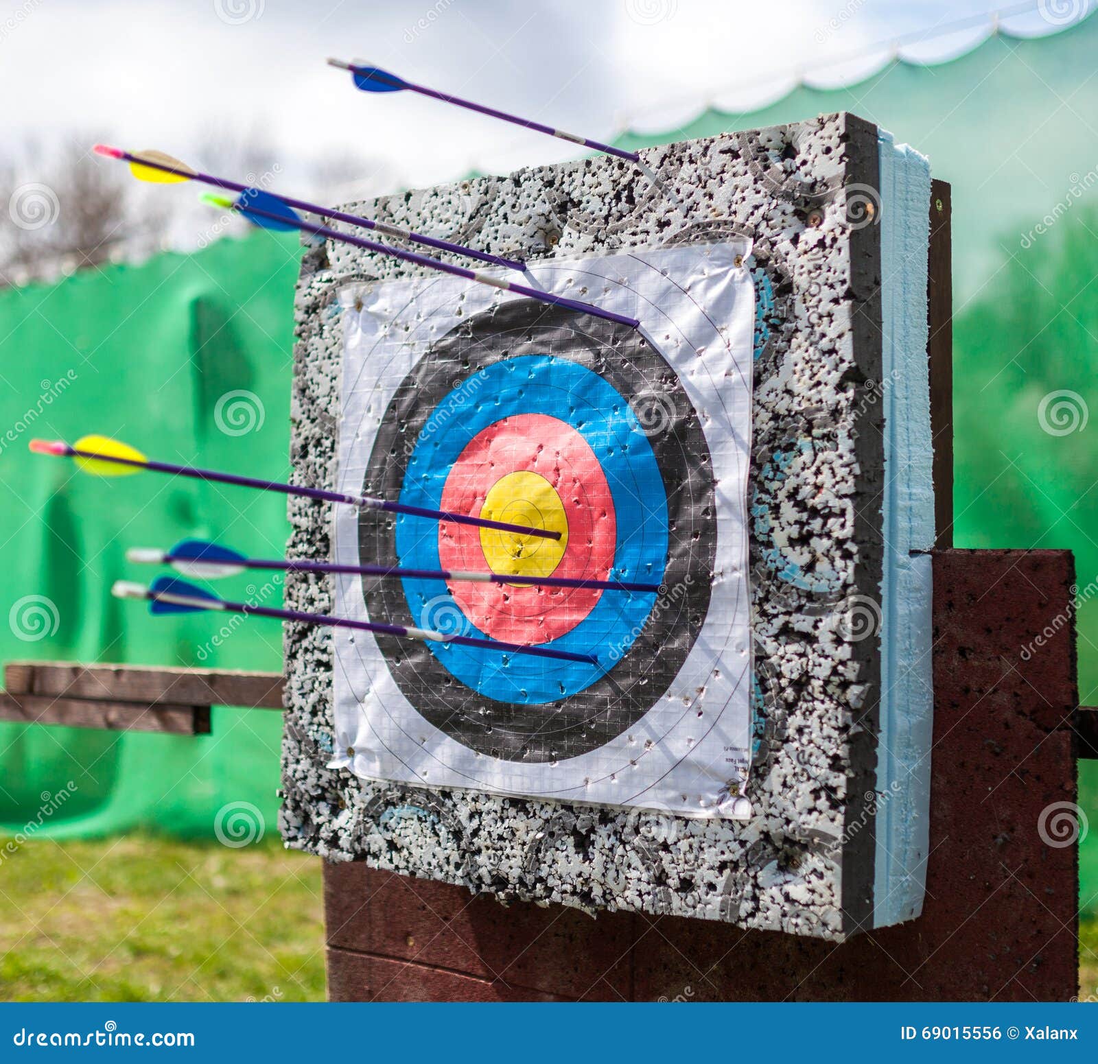 Targets at a Bow Shooting Range Stock Photo - Image of arrows, game ...