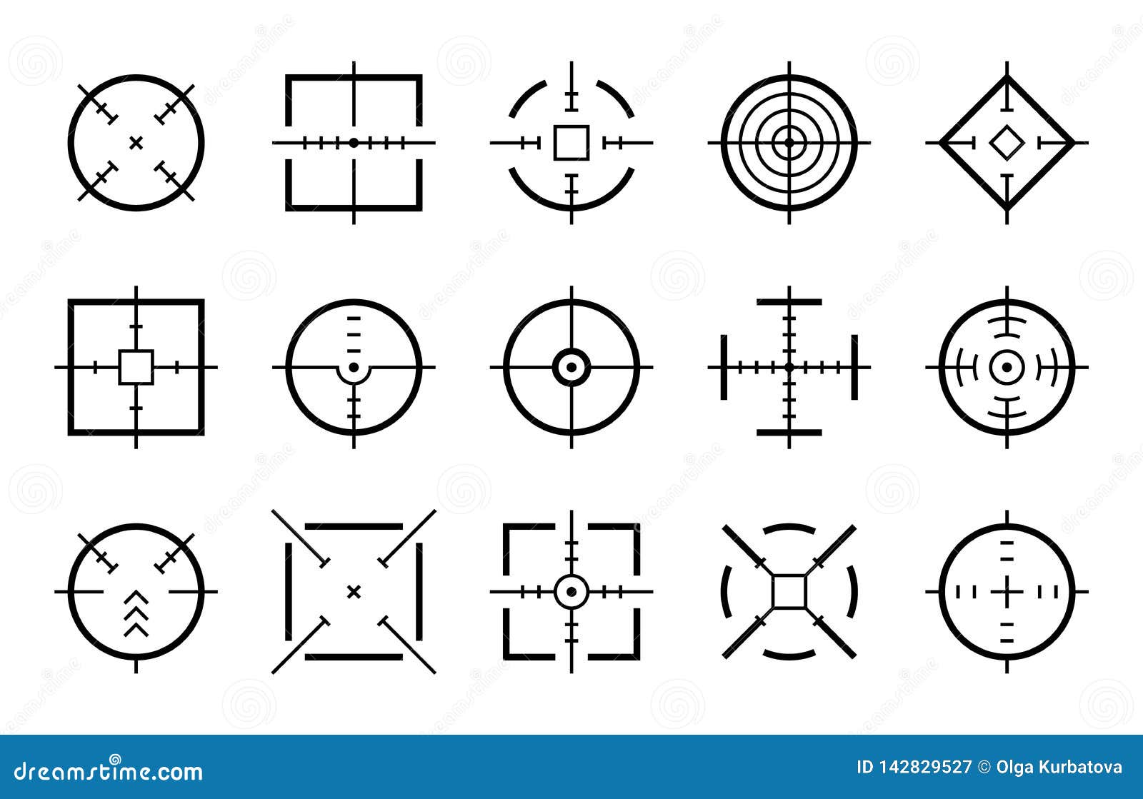 Sniper Aim Pointer. Weapon Targeting Pointers, Aiming Mark And Aims ...
