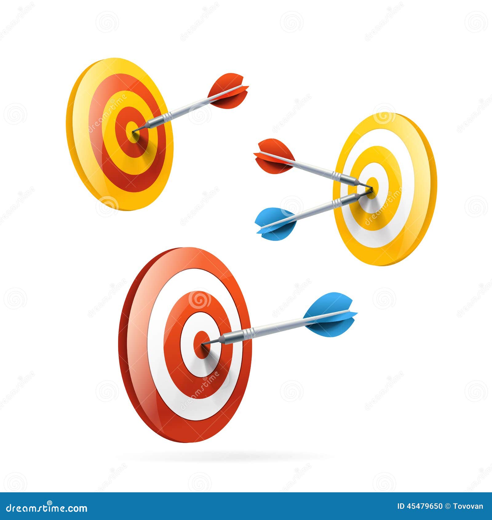 Targets Set Isolated on White Stock Vector - Illustration of sport ...
