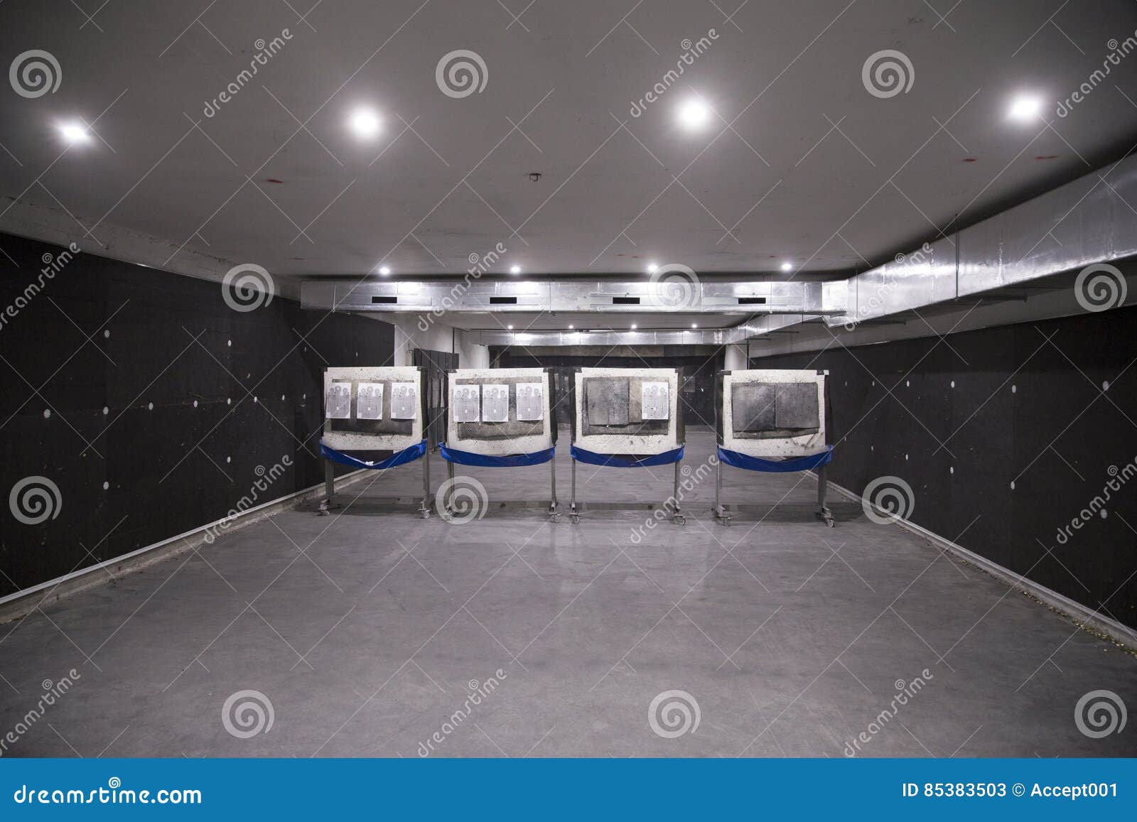 Targets for Shooters at Indoor Shooting Range Stock Image - Image of ...